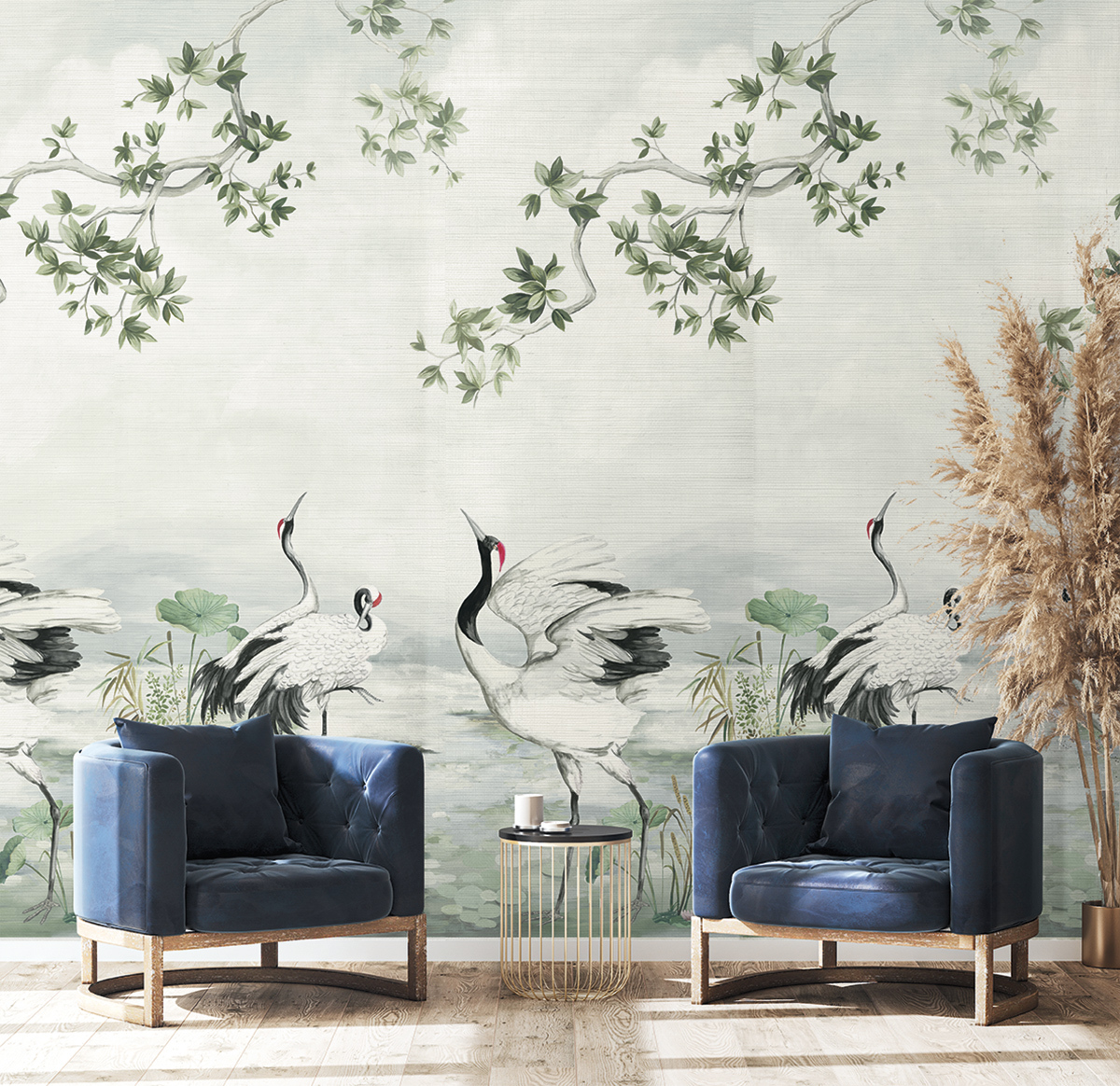 Crane Mural - Daisy Bennett Mural Collection
